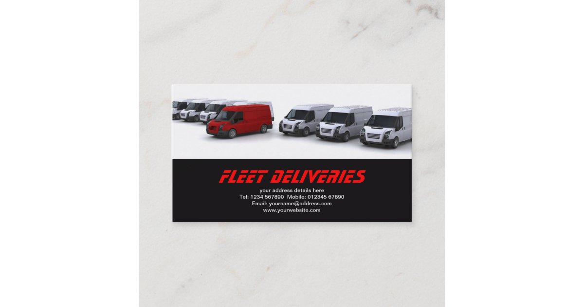 Fleet of vans business card | Zazzle
