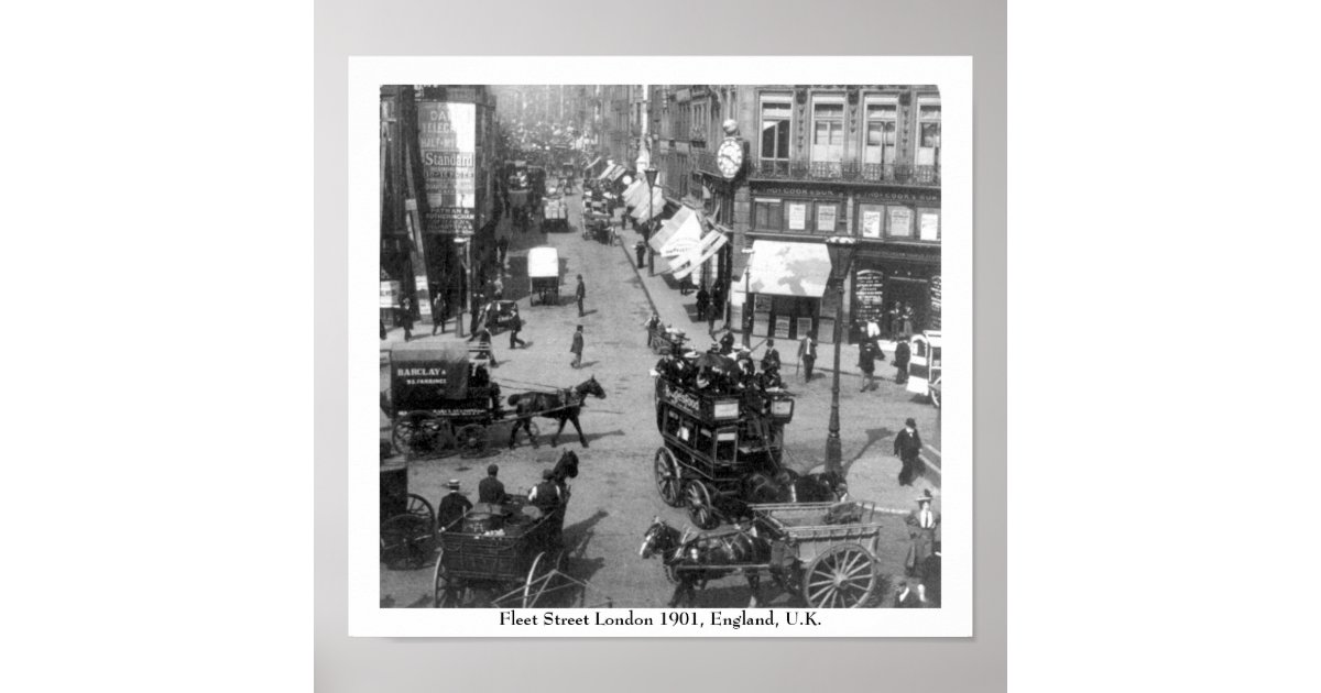 Fleet Street London 1901 England Poster | Zazzle