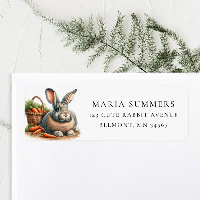 Flemish Giant Rabbit Carrots Return Address Label | Zazzle