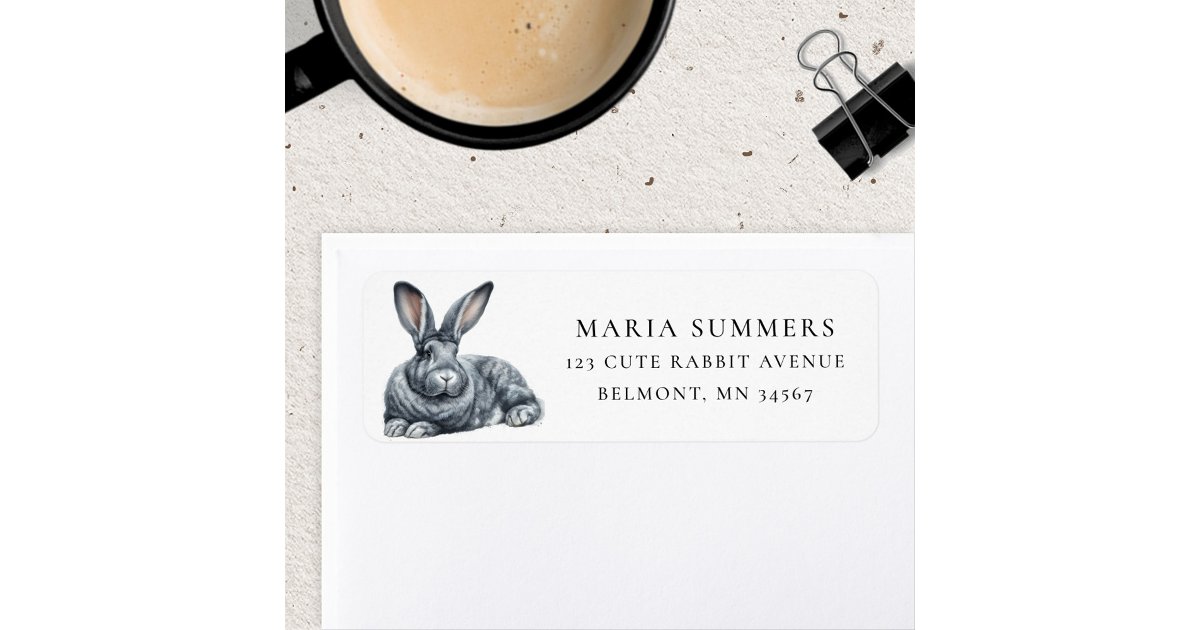 Flemish Giant Rabbit Return Address Label | Zazzle