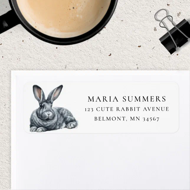 Flemish Giant Rabbit Return Address Label | Zazzle