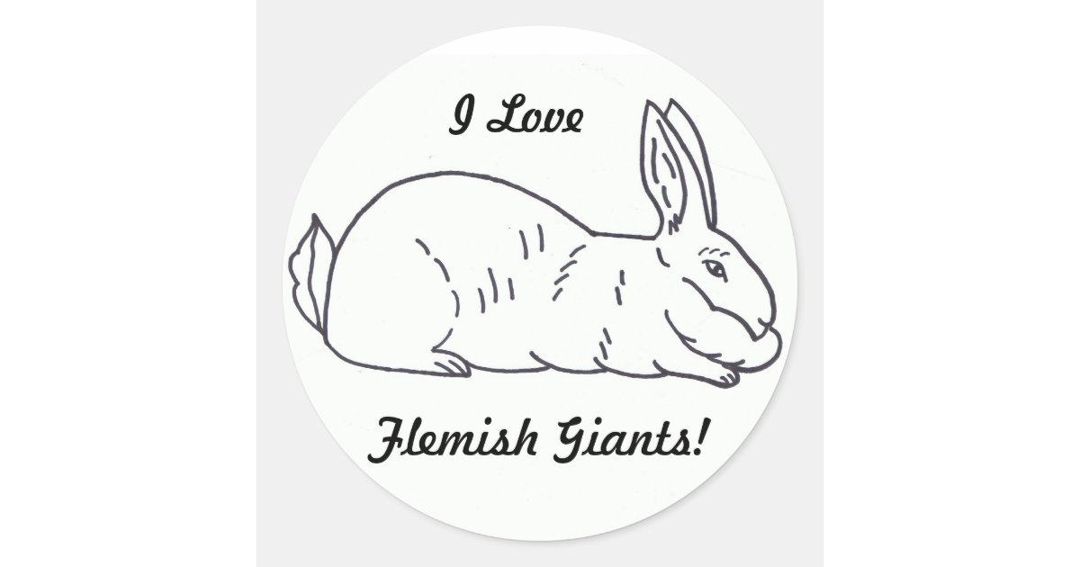 Flemish Giant Rabbit Sticker | Zazzle