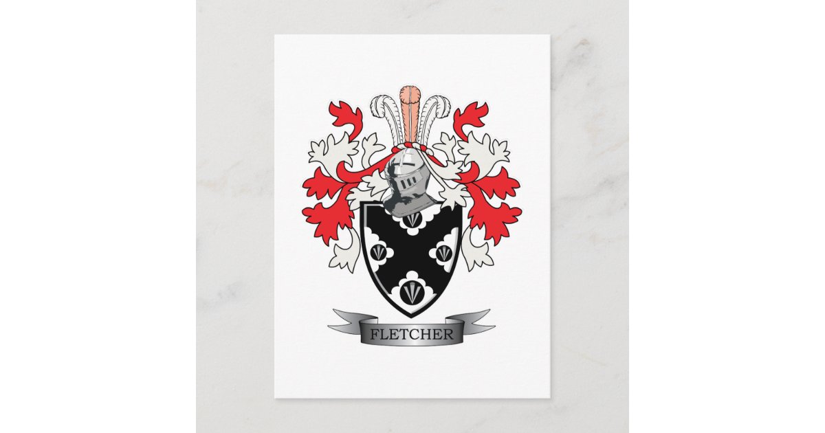 Fletcher Family Crest Coat of Arms Postcard | Zazzle