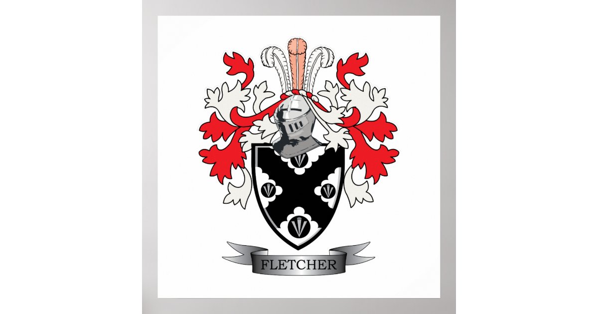 Fletcher Family Crest Coat of Arms Poster | Zazzle