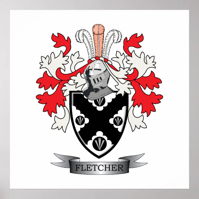 Fletcher Family Crest Coat of Arms Poster | Zazzle