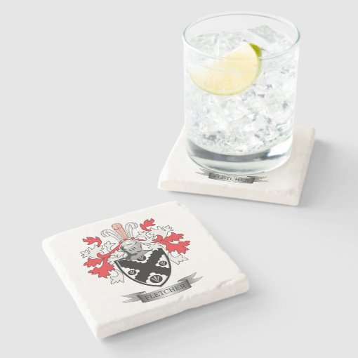 Fletcher Family Crest Coat of Arms Stone Coaster | Zazzle