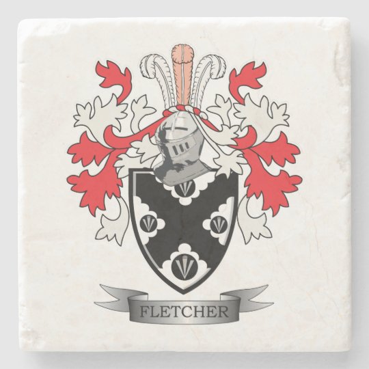 Fletcher Family Crest Coat of Arms Stone Coaster | Zazzle.com