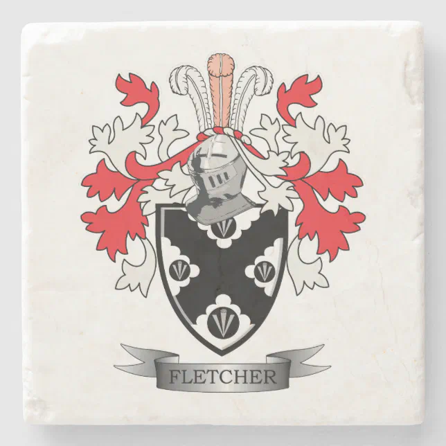 Fletcher Family Crest Coat of Arms Stone Coaster | Zazzle