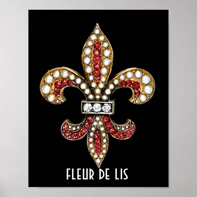 Fleur De Lis Flor Symbol Brown New Orleans Poster | Zazzle