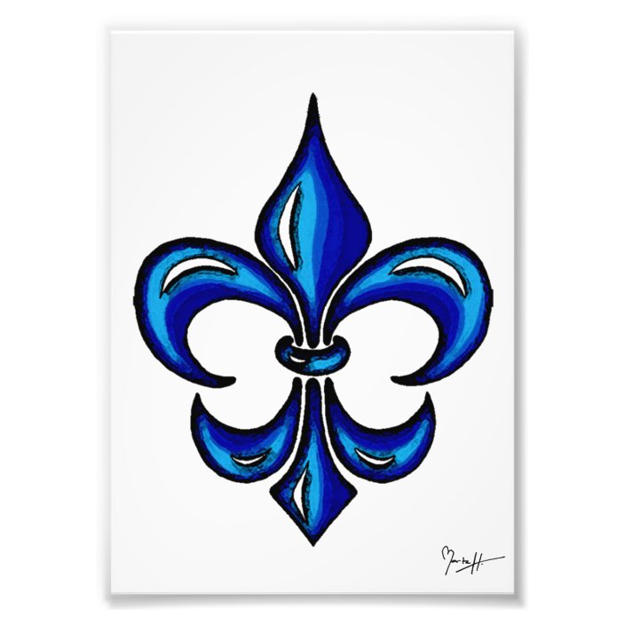 Fleur de Lis in Blue Photo Print | Zazzle.com