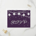 Fleur de Lis Lights | Deep Purple Entree Response Invitation Postcard ...