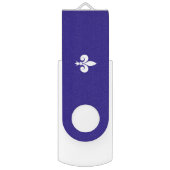 Fleur de Lis & Monogram on Navy Blue Flash Drive | Zazzle