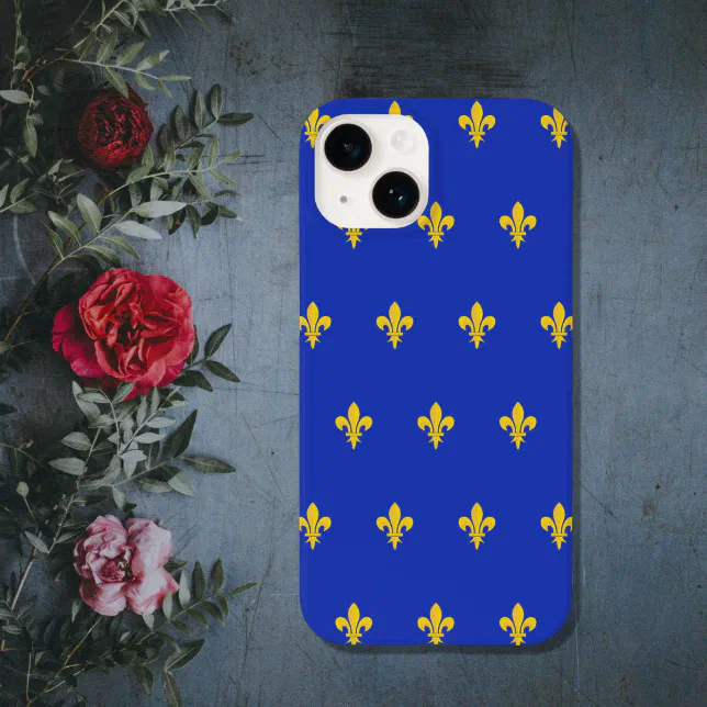 Fleur de Lis on Royal Blue Phone Case | Zazzle
