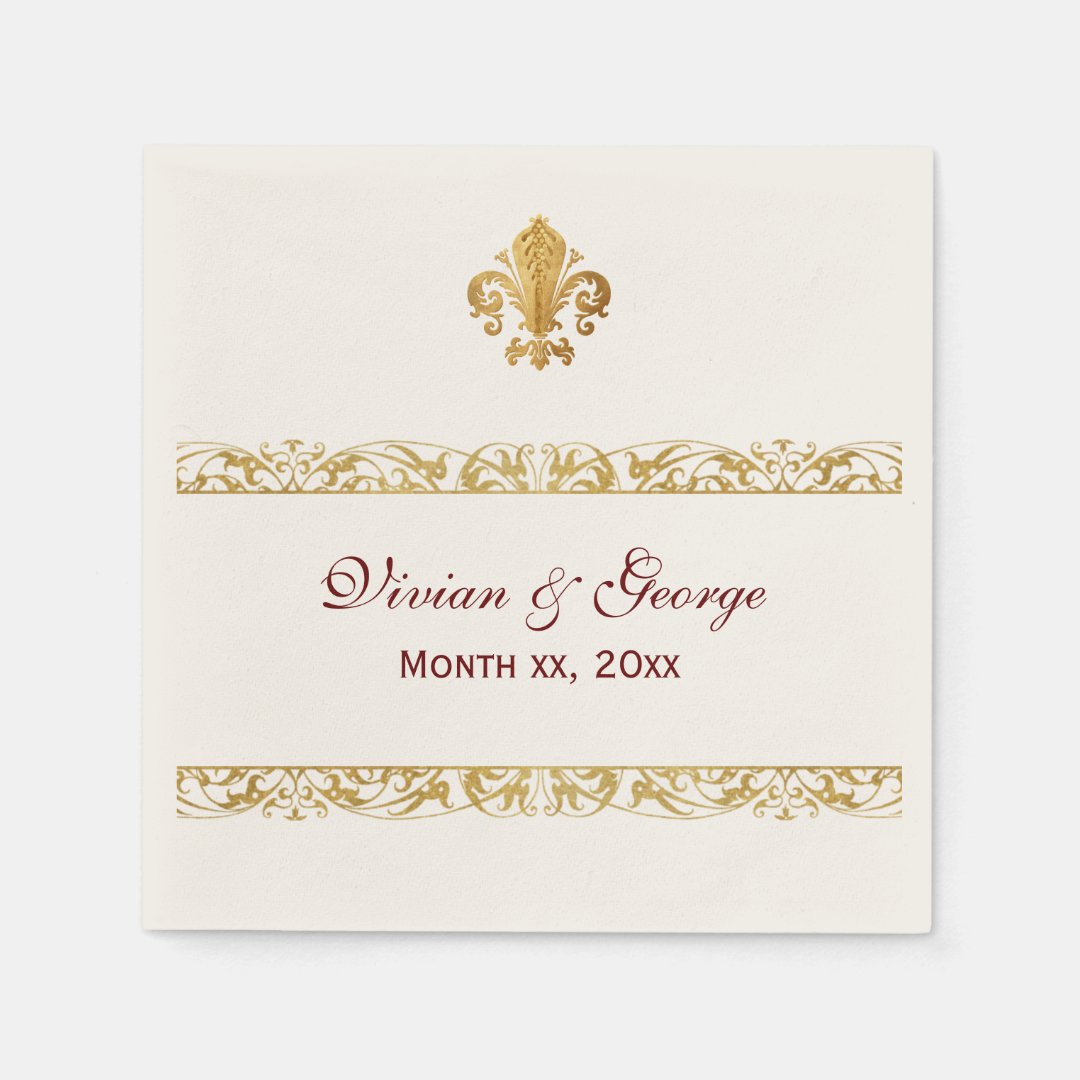 Fleur De Lis Themed Design Paper Napkins Zazzle