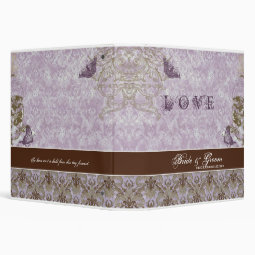 Fleur di Lys Damask Lavender Lilac Wedding Binder | Zazzle