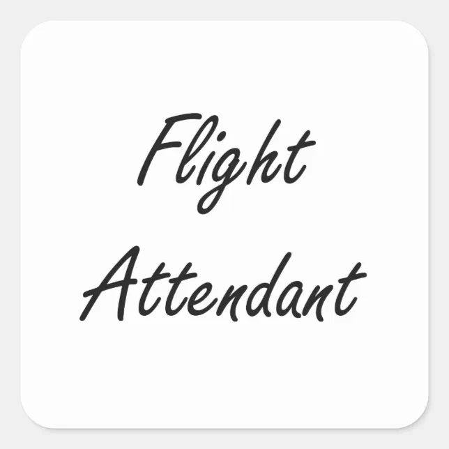 Flight Attendant Artistic Job Design Square Sticker | Zazzle