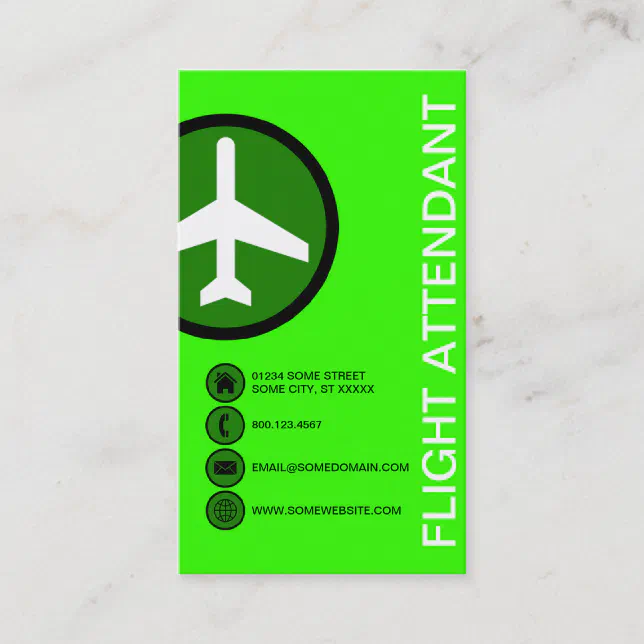 FLIGHT ATTENDANT bubbles Business Card | Zazzle