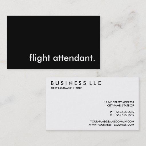 flight attendant. business card | Zazzle