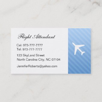 Flight Attendant Business Cards | Zazzle