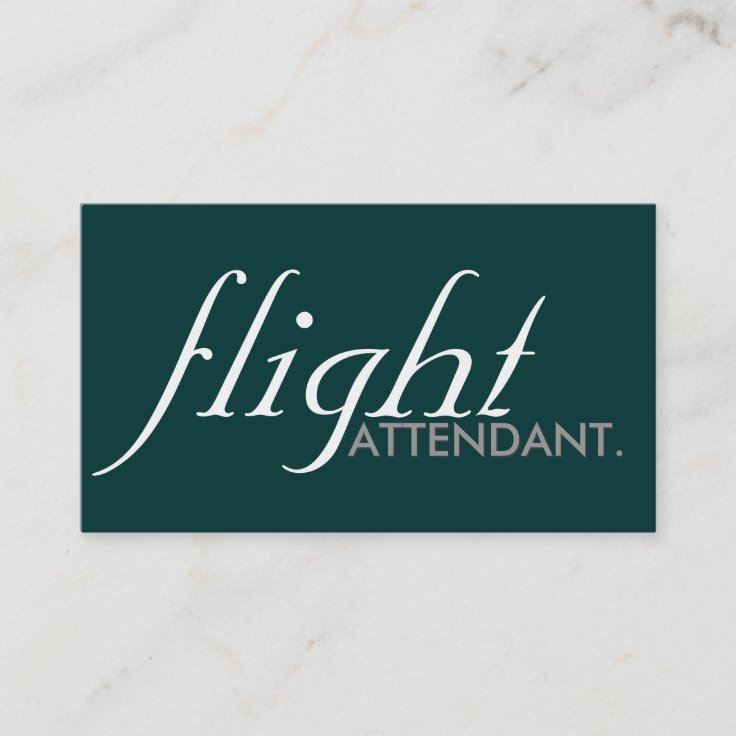 flight attendant. (color and font customizable) business card | Zazzle