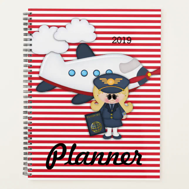 Flight Attendant Pilot Stripes Travel Planner | Zazzle