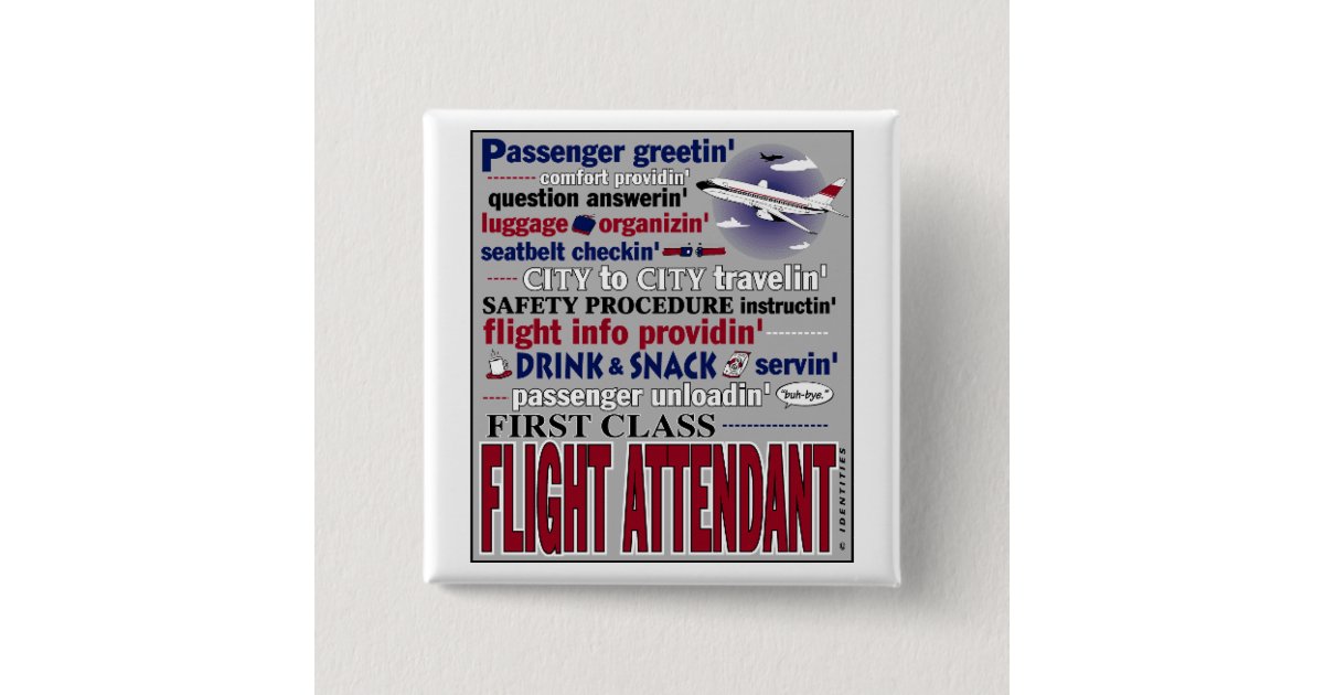 Flight Attendant Pin | Zazzle