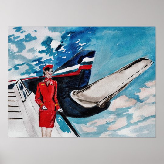 Flight Attendant Poster | Zazzle.com