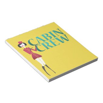 Flight Attendant with Cabin Crew Typography Notepad | Zazzle