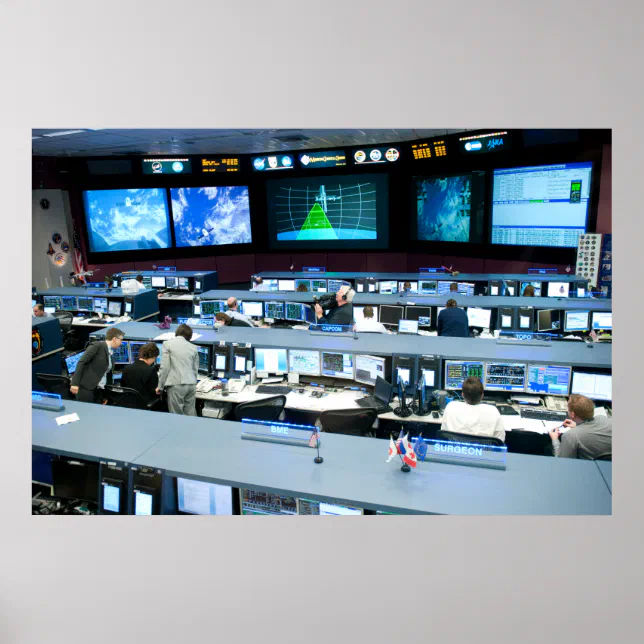 Flight Control Room Johnson Space Center Poster | Zazzle