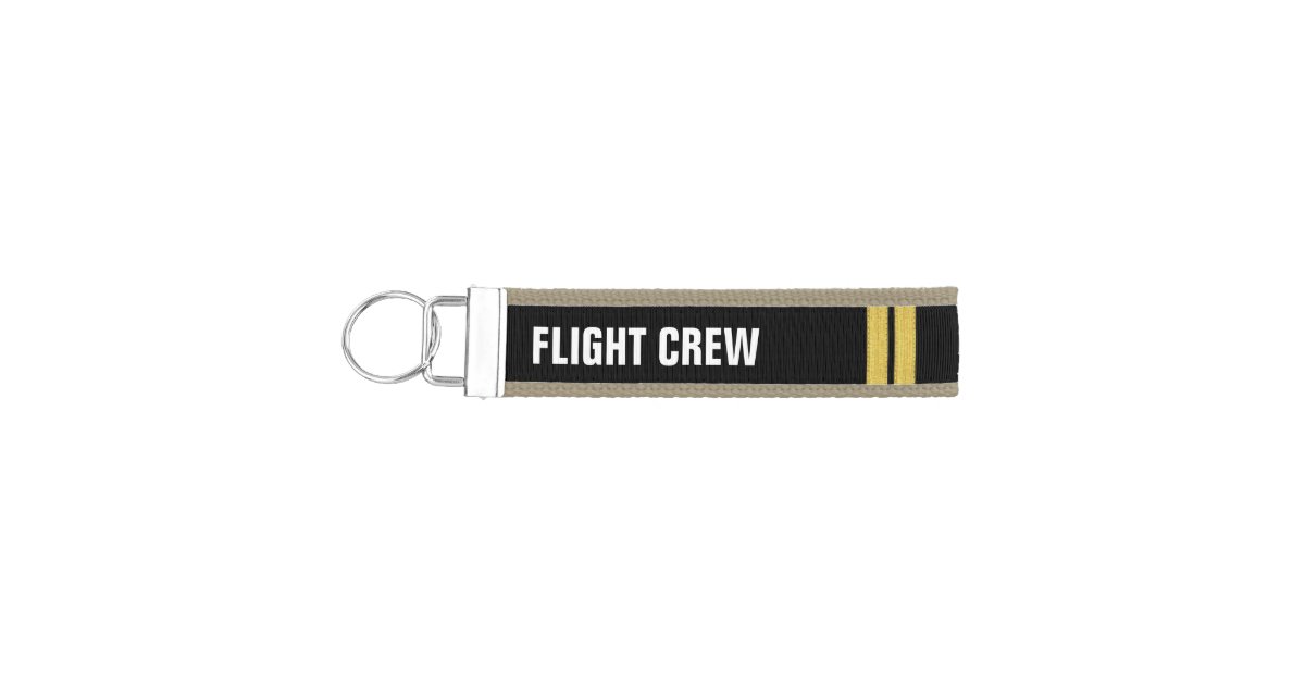 Flight Crew 2 Bar Gold Epaulettes Wrist Keychain | Zazzle