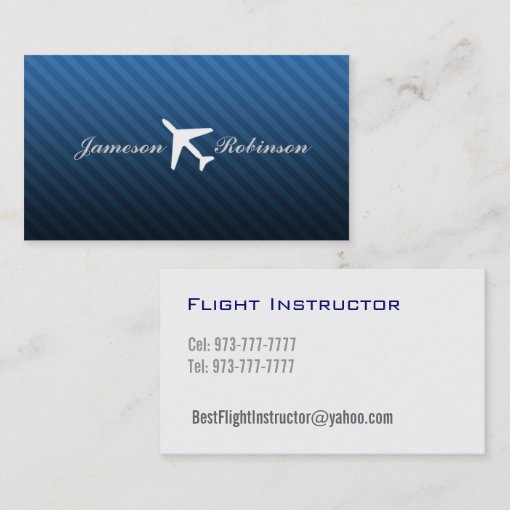 Flight Instructor Business Cards | Zazzle