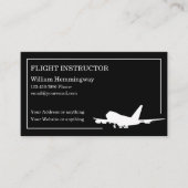 Flight Instructor Modern Jet Airplane Business Card | Zazzle