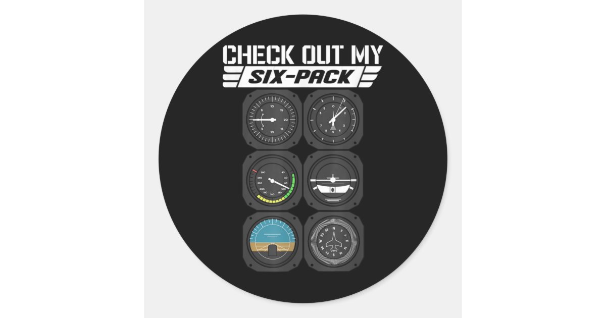 Flight Instruments Pilot Cockpit Tools Altitude Classic Round Sticker ...