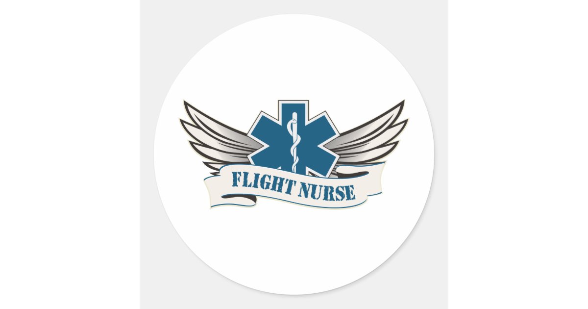 flight nurse wings classic round sticker | Zazzle