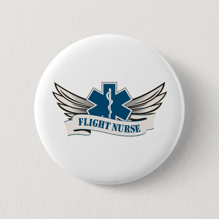 flight nurse wings pinback button | Zazzle