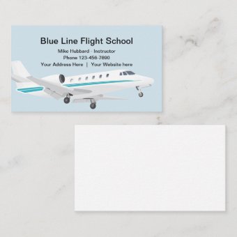 Flight School Instructor Business Card | Zazzle