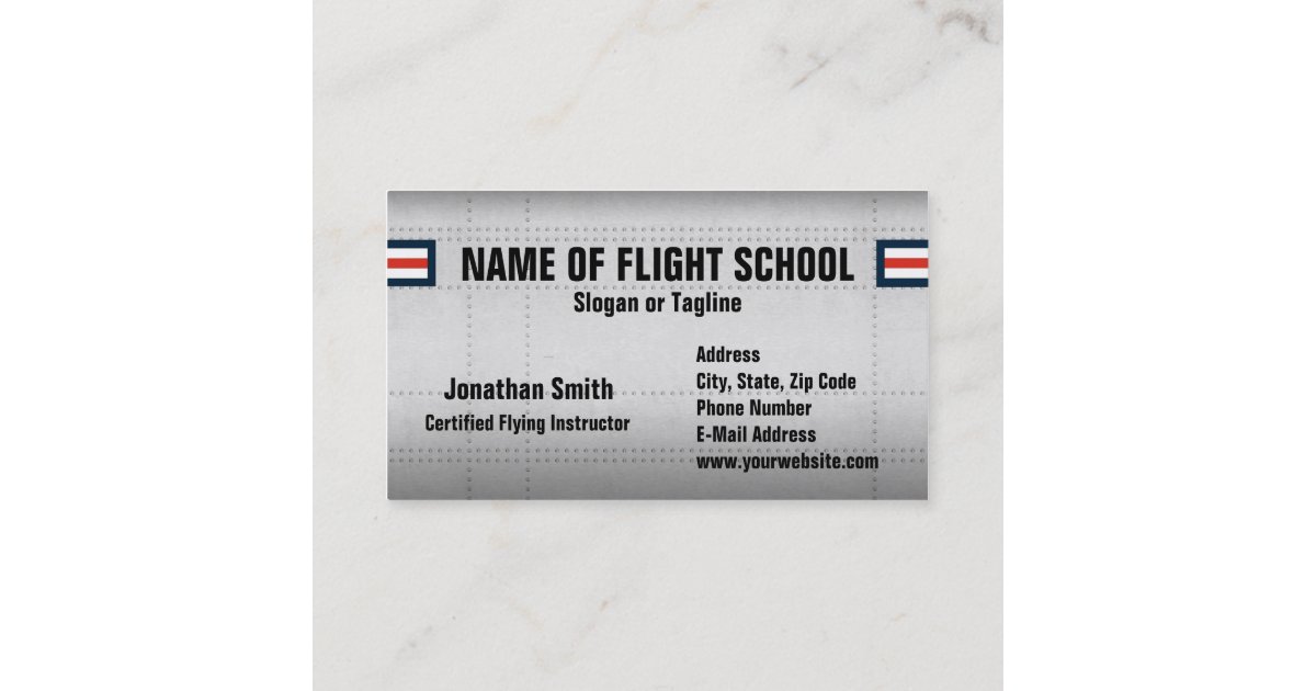 Flight School Or Aviation Field Business Card | Zazzle.com