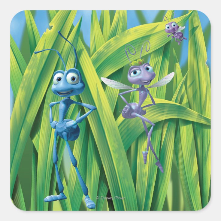 Flik, Dot and Princess Atta Square Sticker | Zazzle