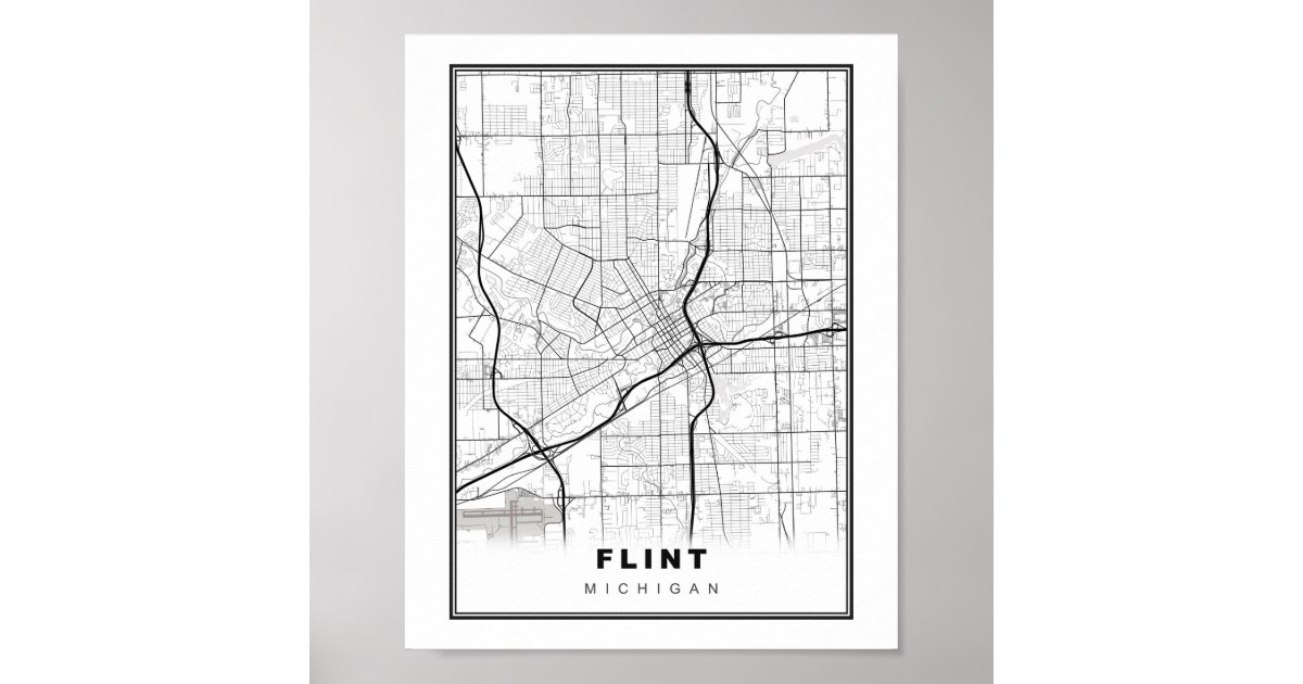 Flint Map Poster | Zazzle