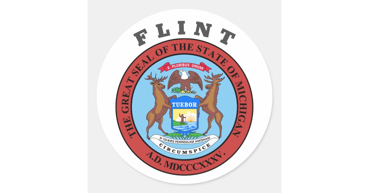 Flint, Michigan Classic Round Sticker | Zazzle