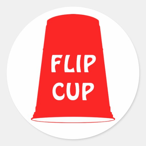 flip cup round sticker | Zazzle