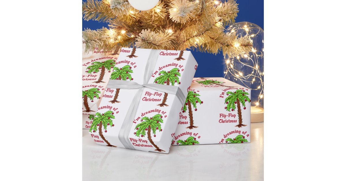 Flip Flop Christmas Wrapping Paper | Zazzle