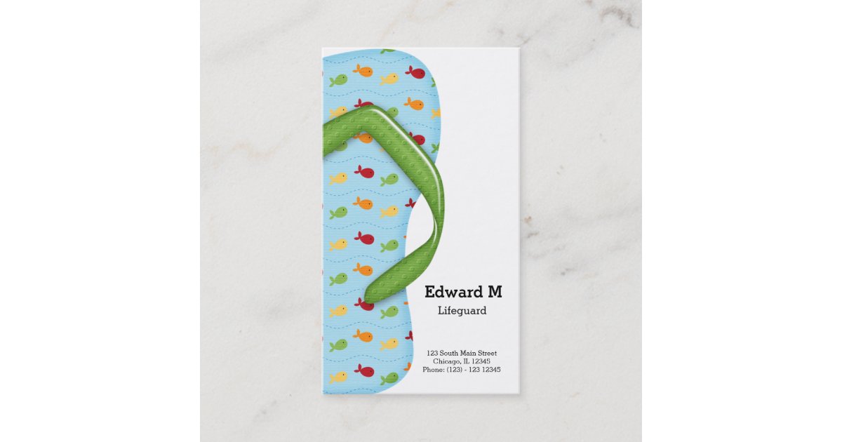 Flip Flop Lifeguard Business Card | Zazzle