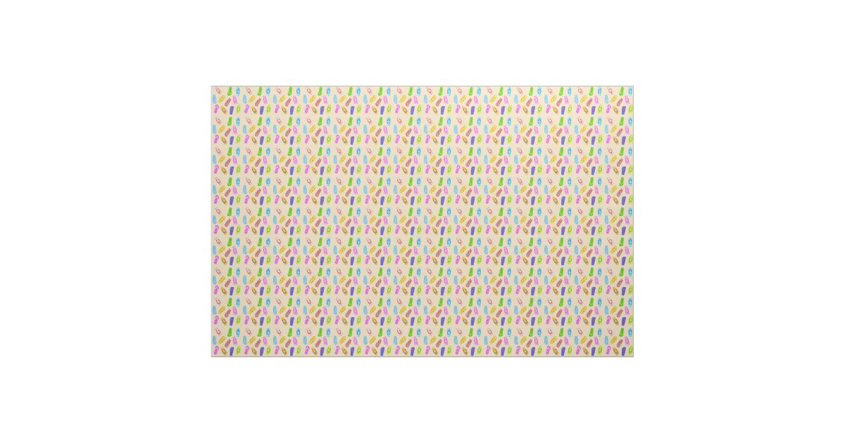 Flip Flop Pattern Fabric | Zazzle
