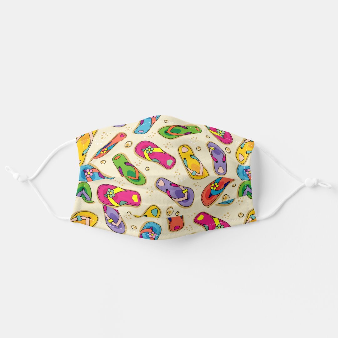 Flip Flop Pattern Face Mask | Zazzle