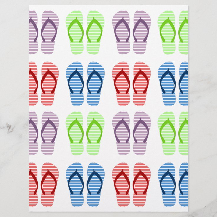 Flip Flop Pattern Scrapbook Paper | Zazzle