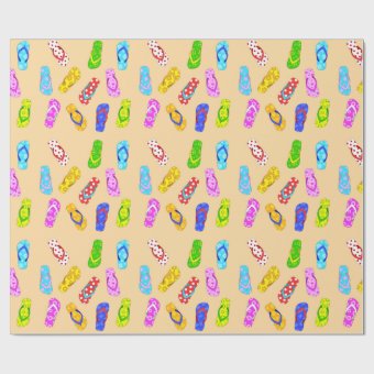 Flip Flop Pattern Wrapping Paper | Zazzle