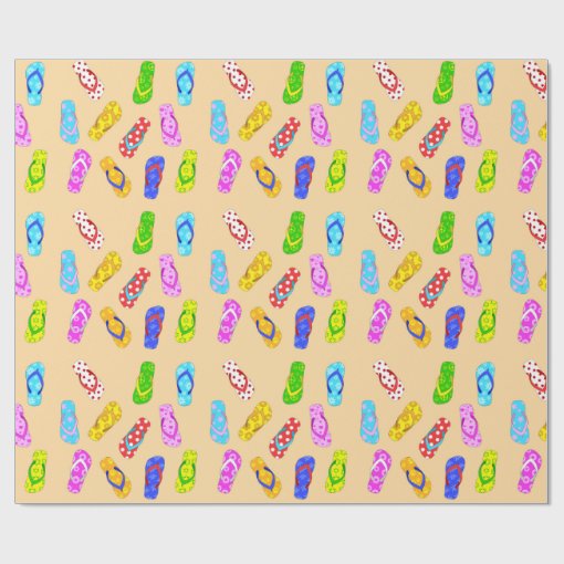 Flip Flop Pattern Wrapping Paper | Zazzle