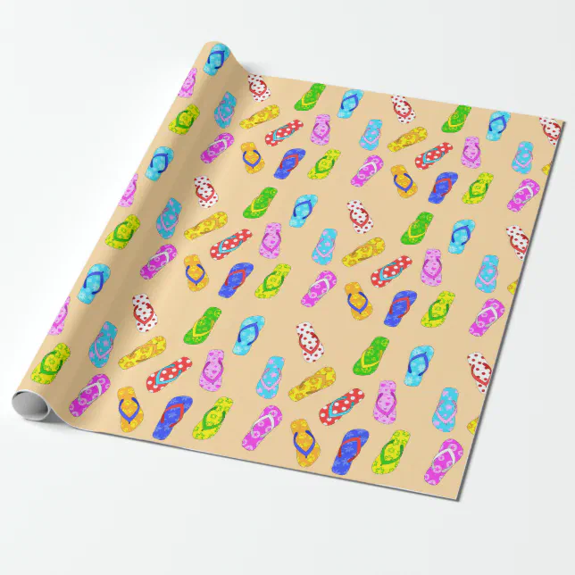 Flip Flop Pattern Wrapping Paper | Zazzle