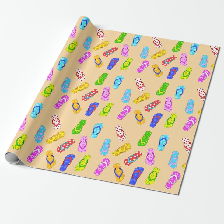 Flip Flop Pattern Wrapping Paper | Zazzle